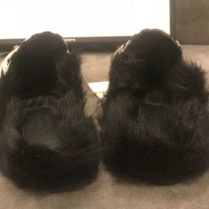Gucci | Shoes | Gucci Princetown Zebra Leather Fur Flat Mule Slide ...
